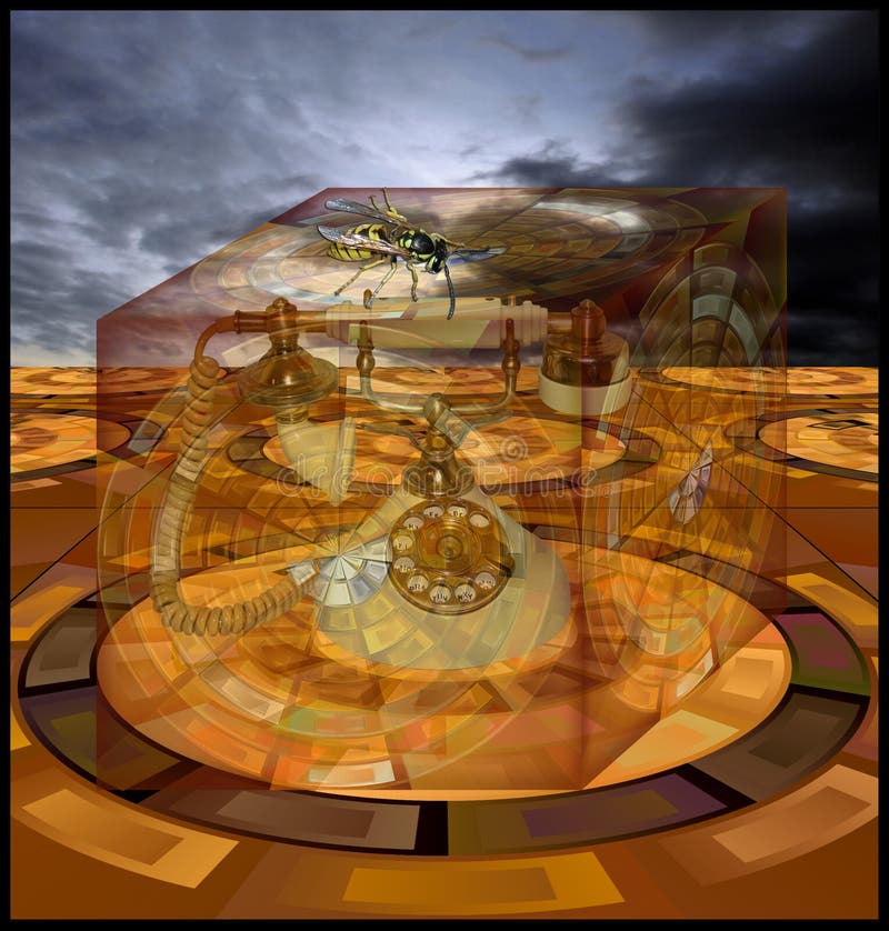 Wasp Eager To Make a Phone Call Stock Photo - Image of rendered, crisp ...