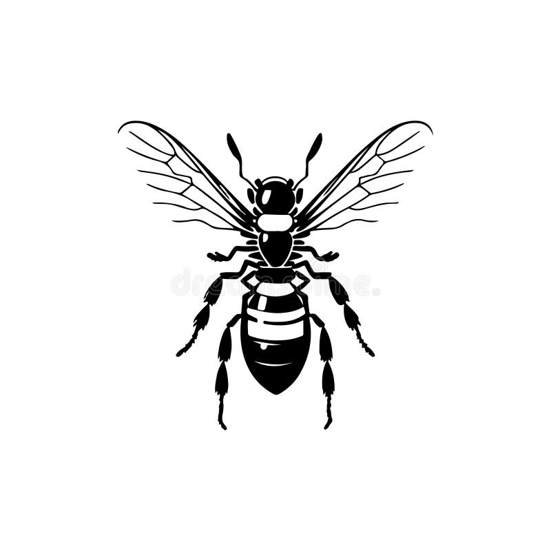 Wasp Icon Hand Draw Black Colour Flying Animals Logo Symbol Perfect ...