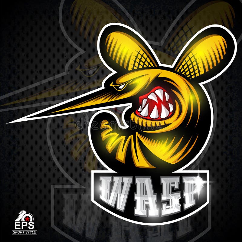 Wasp Insect in Profile with Bared Teeth Logo Stock Vector ...