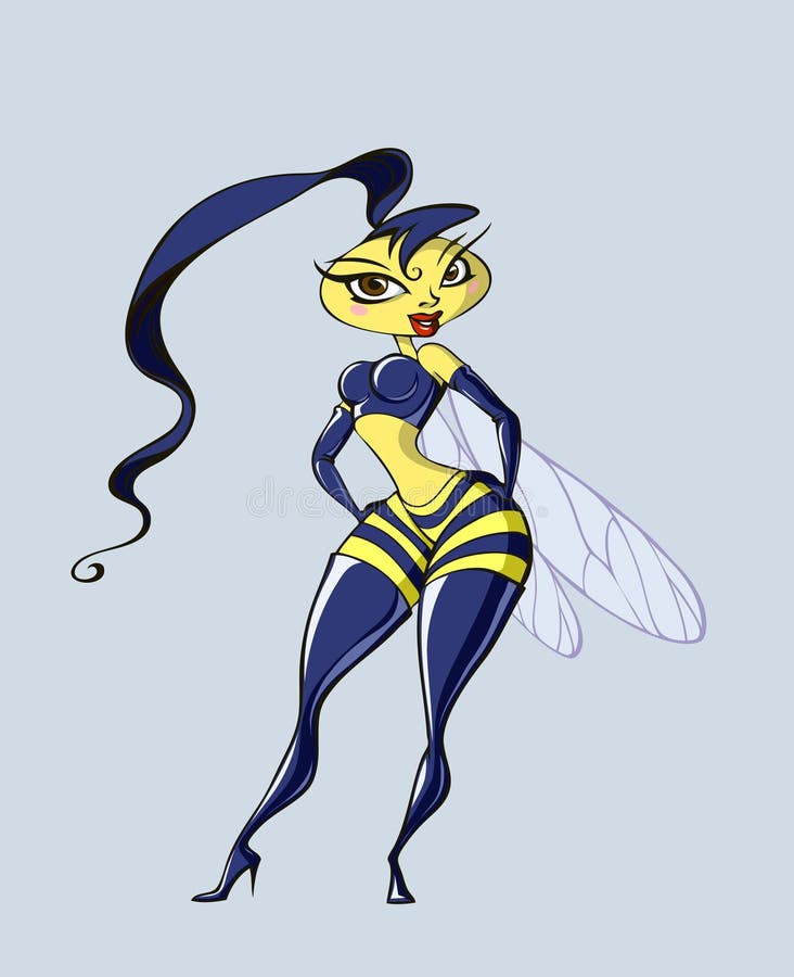 Wasp lady stock vector. Illustration of makeup, insect - 19201492