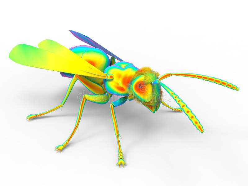 Wasp - rainbow colored stock illustration. Illustration of apidae ...