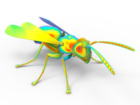 Wasp - rainbow colored stock illustration. Illustration of apidae ...