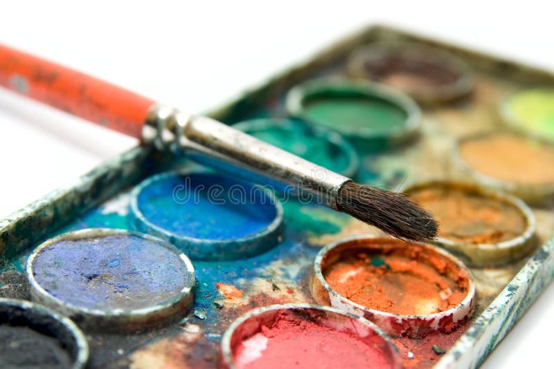 Wasserfarbe stockfoto. Bild von malerpinsel, künstler - 8060642