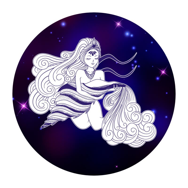 Wassermannsternzeichen, Horoskopsymbol, Vektorillustration Vektor ...