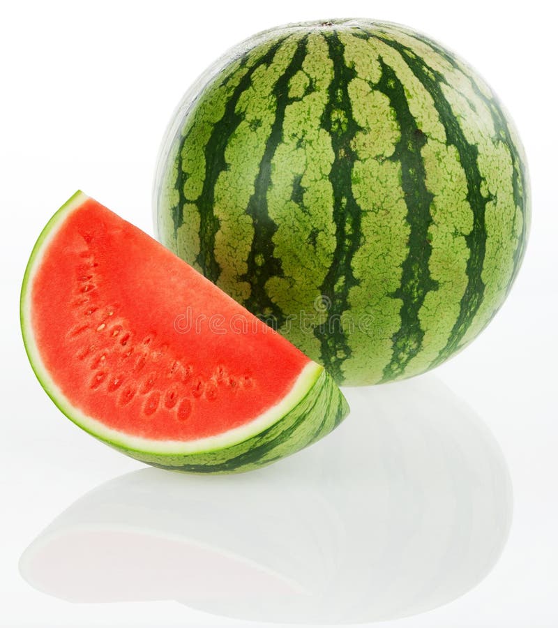 Wassermelone - Getrennt Auf Weißem Hintergrund Stockbild - Bild von ...