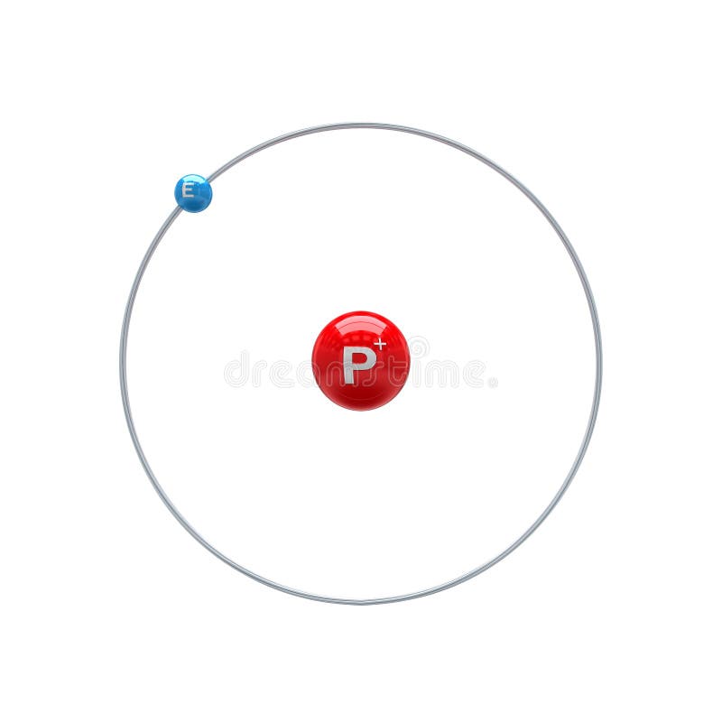 Wasserstoffatom Auf Weißem Hintergrund Stock Abbildung - Illustration ...