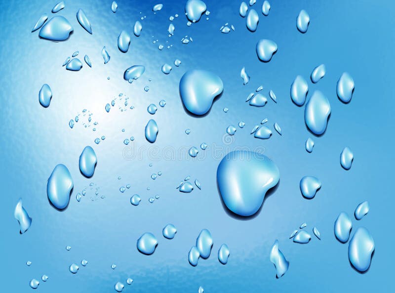 Wassertropfen auf Blau vektor abbildung. Illustration von blau - 53156392