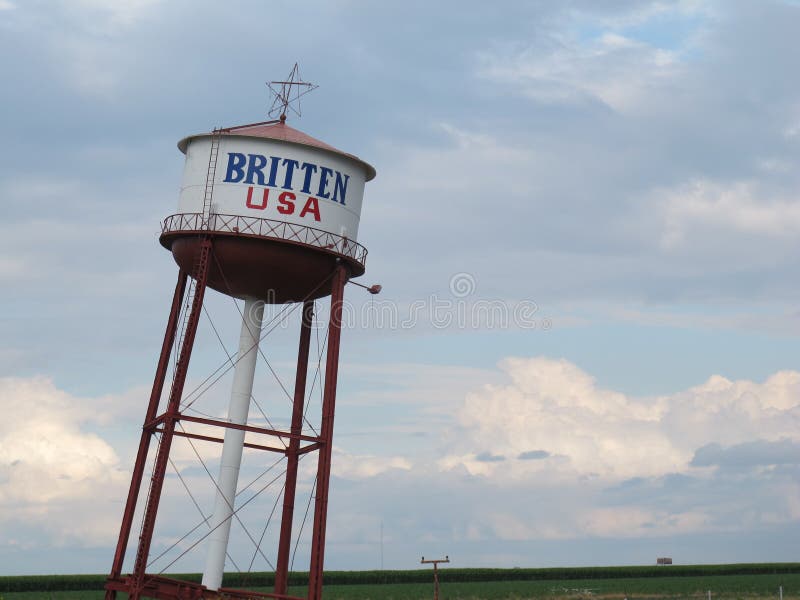 Wasserturm in Britten Texas Stockbild - Bild von britisch, entlang ...