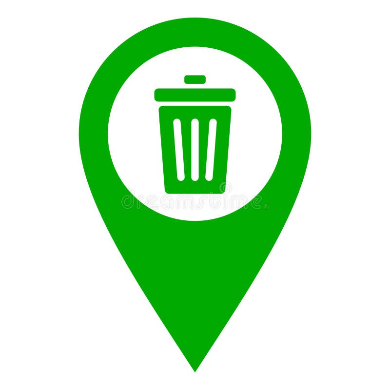 Waste Bin and Location Pin As Vector Illustration Stock Vector ...