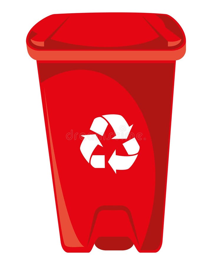 Waste bin recycle red stock vector. Illustration of recycle - 299080940