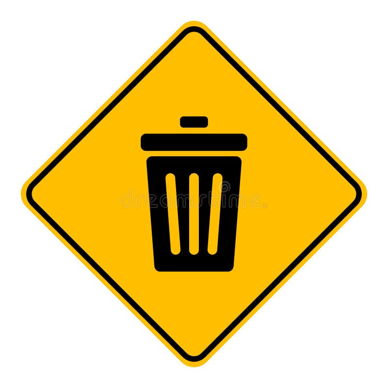 Waste bin and road sign stock vector. Illustration of sign - 160901491