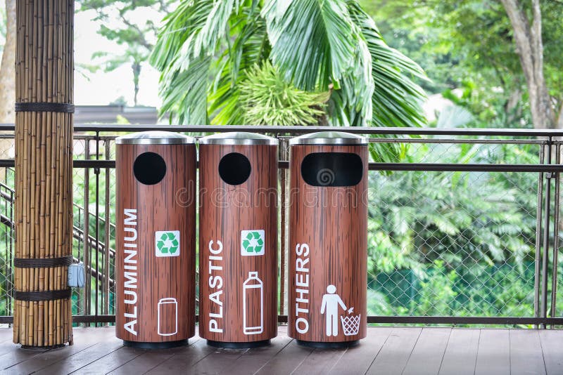 Waste Bins Full of Different Types of Garbage-plastic, Aluminium ...