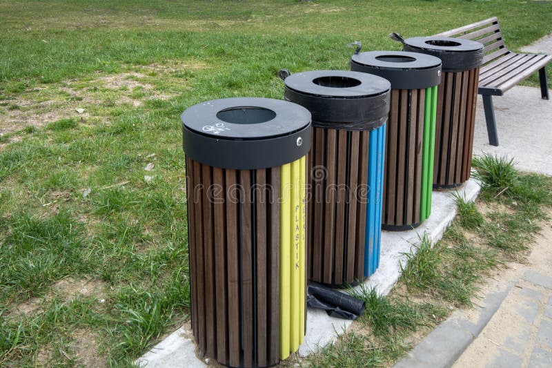 Set of Bins for the Selective Collection Stock Photo - Image of ...