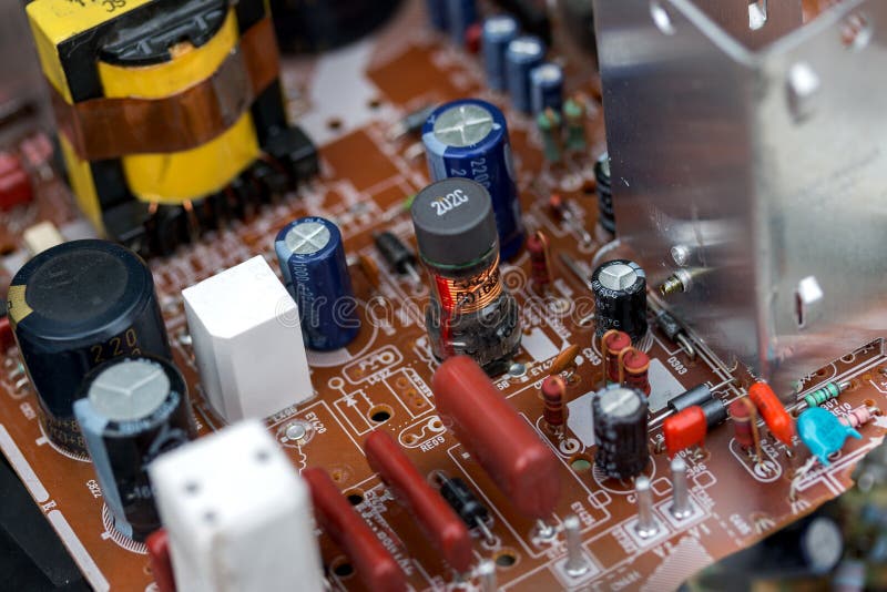 Waste of Board Electronics, Microcircuits, Capacitors Stock Image ...