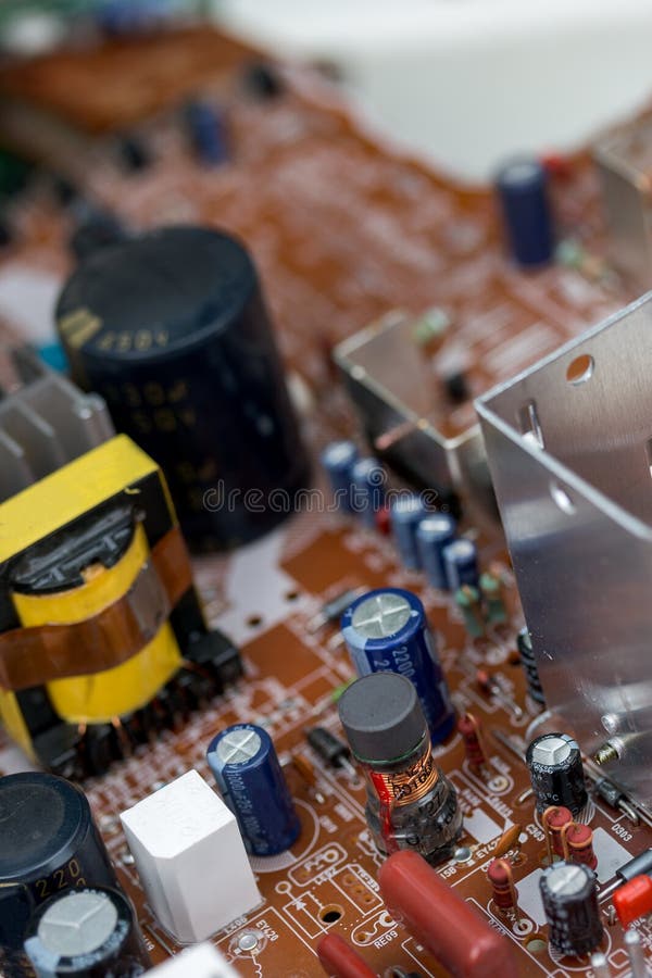 Waste of Board Electronics, Microcircuits, Capacitors Stock Photo ...