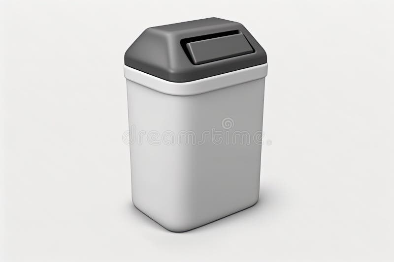 Of Waste Can on White with Shadow Stock Illustration - Illustration of ...