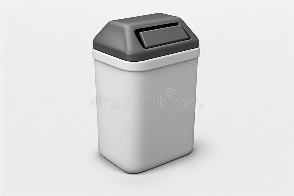 Of Waste Can on White with Shadow Stock Illustration - Illustration of ...