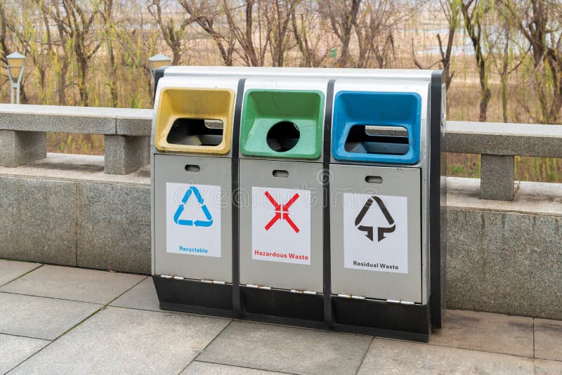 Waste Collection Compartments by Categories for Recycling Stock Image ...