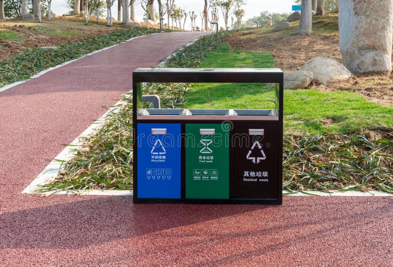 Waste Collection Compartments by Categories for Recycling Stock Image ...