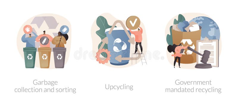 Waste Collection and Recycling Problems Abstract Concept Vector ...
