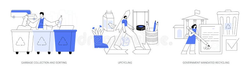 Waste Collection and Recycling Problems Abstract Concept Vector ...