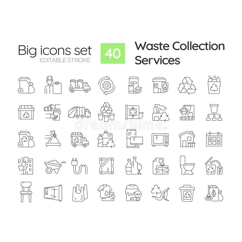 Waste Management Icons Line Art Stock Illustrations – 125 Waste ...