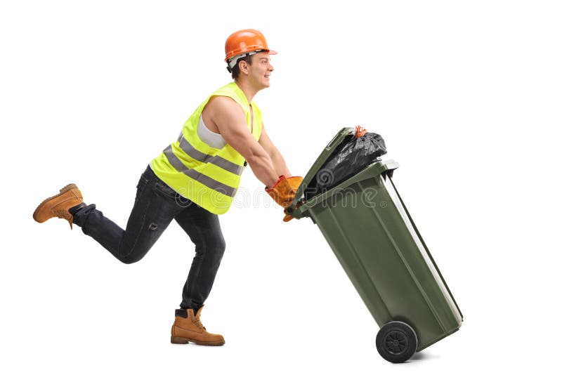 Excited Man Pushing Garbage Stock Photos - Free & Royalty-Free Stock ...