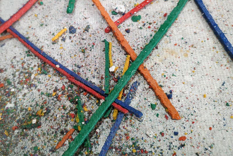 Waste of Colored Decorative Material in the Form of Scraps Stock Photo ...