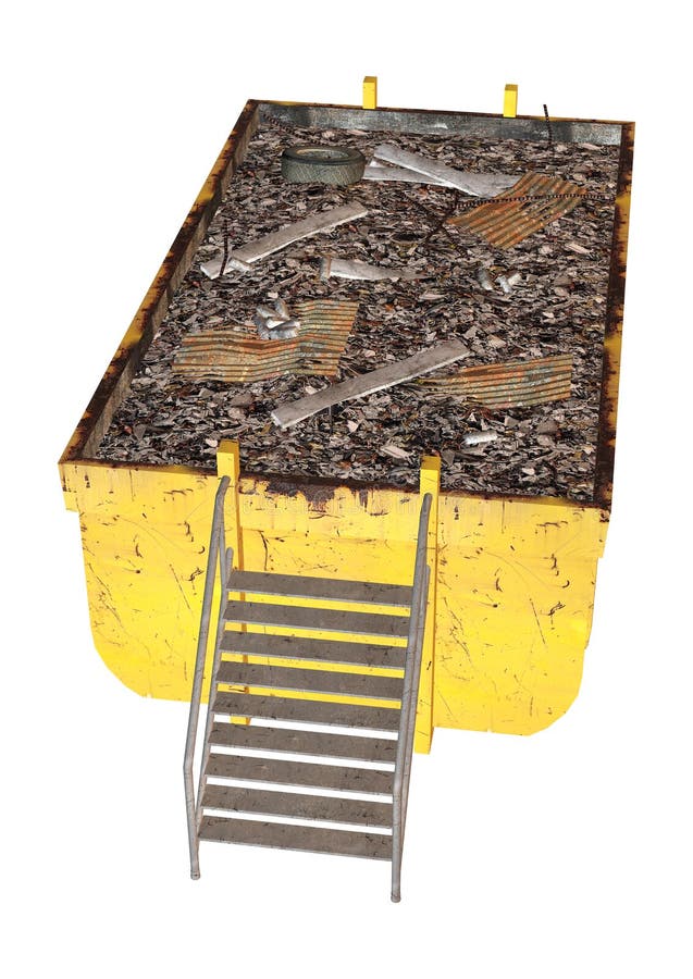 Yellow waste skip bin stock vector. Illustration of recycled - 107019541