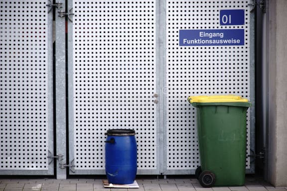 Waste Container in Front of the Gate Stock Photo - Image of container ...