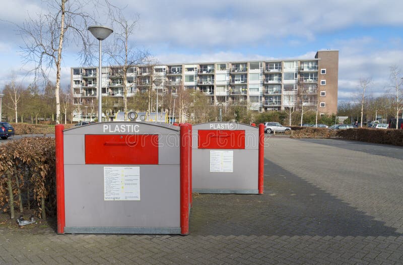 Waste Containers in Residential Area Stock Image - Image of dump, city ...