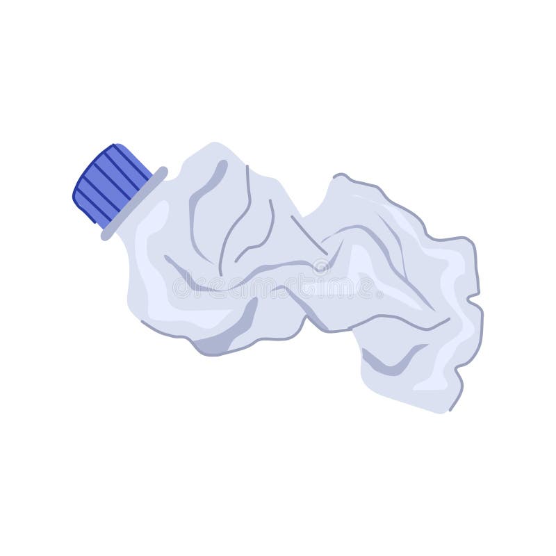 Waste Crumpled Plastic Bottle Cartoon Vector Illustration Stock Vector ...
