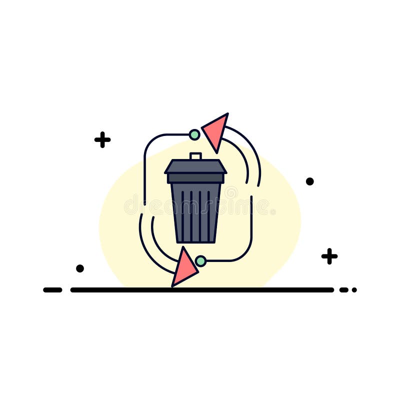 Waste, Disposal, Garbage, Management, Recycle Flat Color Icon Vector ...