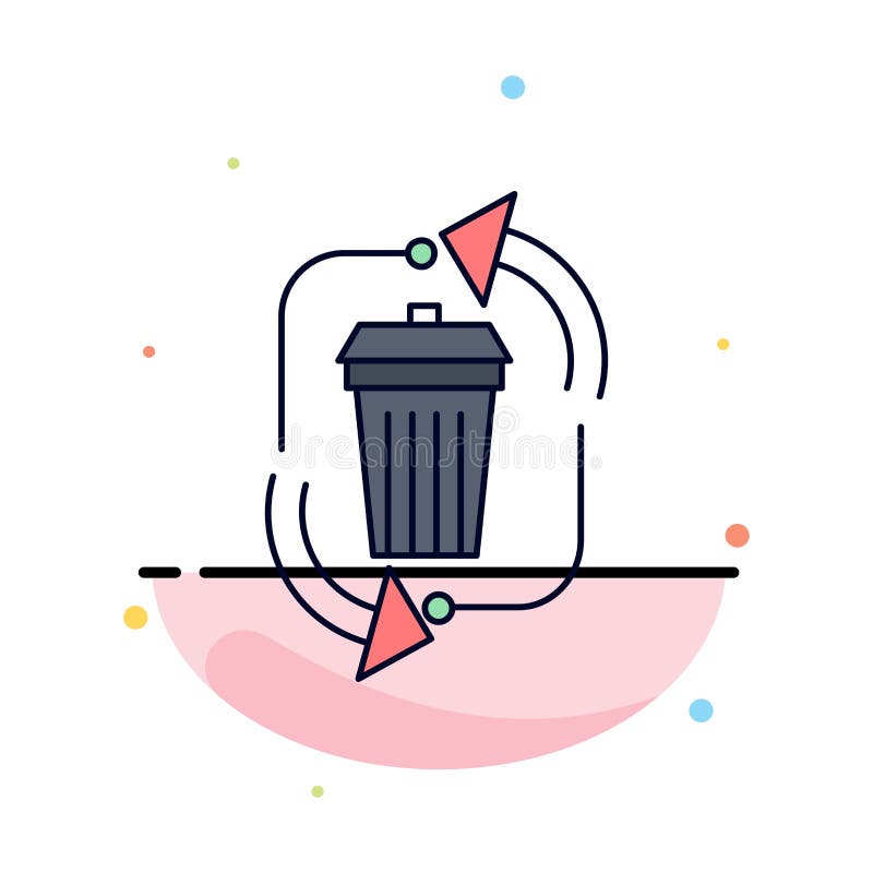Waste, Disposal, Garbage, Management, Recycle Flat Color Icon Vector ...