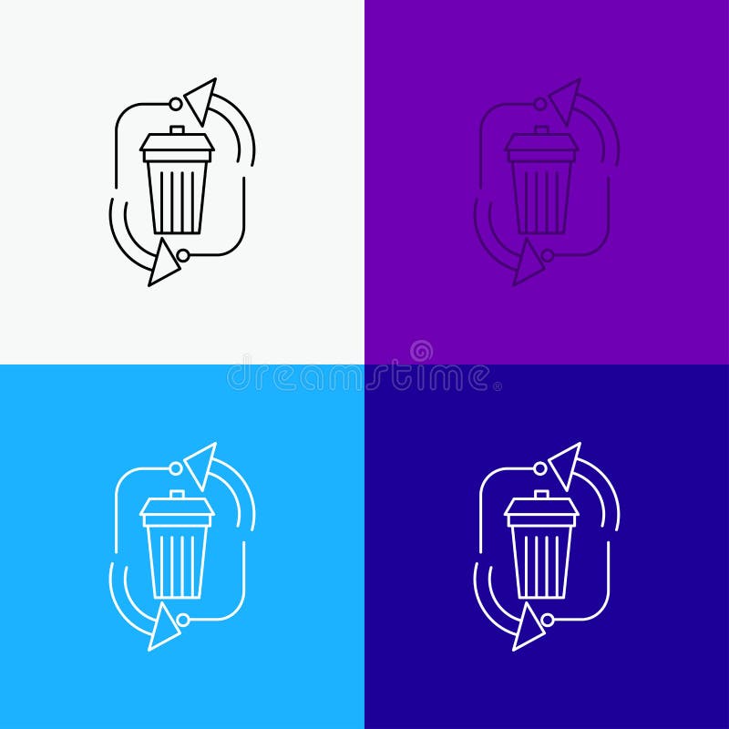 Waste, Disposal, Garbage, Management, Recycle Icon Over Various ...