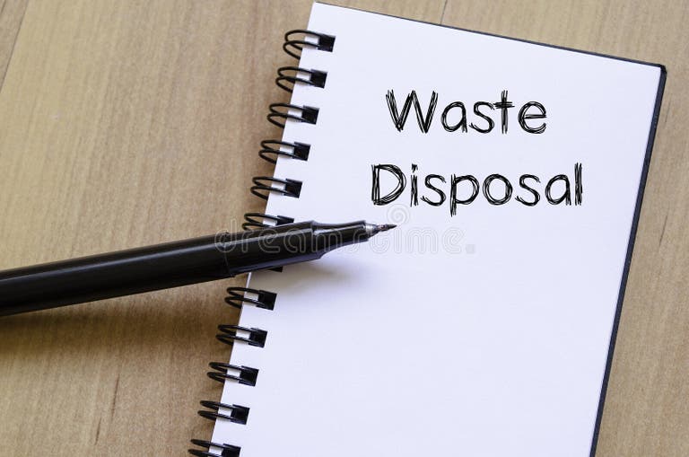 Waste Disposal Write on Notebook Stock Photo - Image of refuse ...
