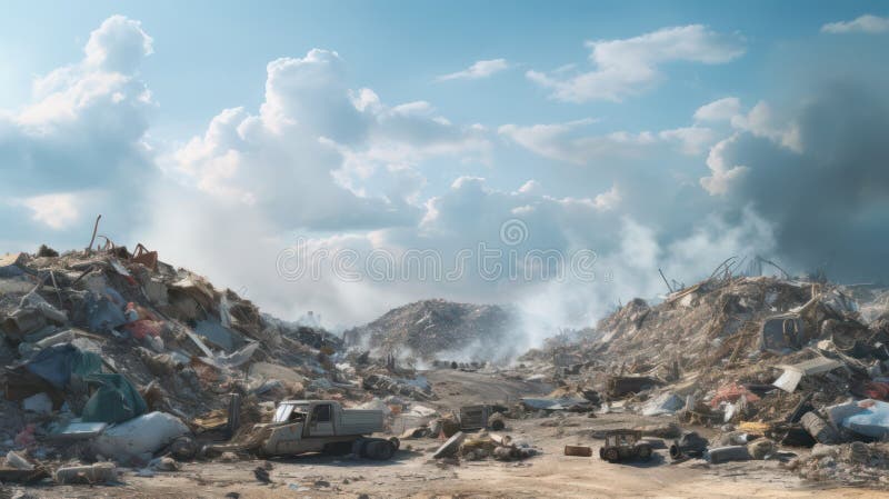 Waste Dump Created with Generative AI Stock Illustration - Illustration ...