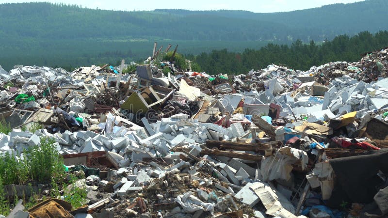 Waste Dump in the Forest. Stack of Different Types of Large Garbage ...