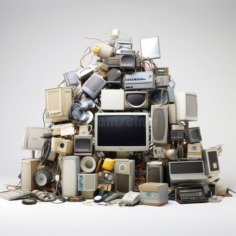 A Pile of Old Computer Monitors in a Landfill. the Concept of Recycling ...