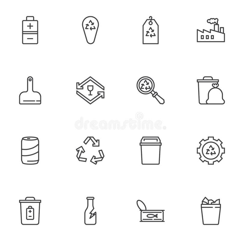 Garbage Bag Line and Glyph Icon, Waste and Ecology, Garbage Recycle ... Garbage Bag Line and Glyph Icon, Waste and Ecology, Garbage Recycle ...