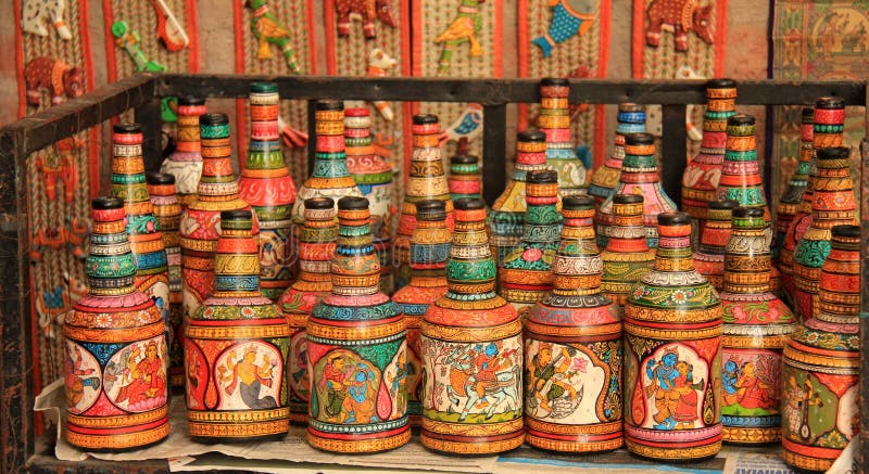 Waste Glass Bottles Turned into Colorful Hand Made Art Stock Image ...