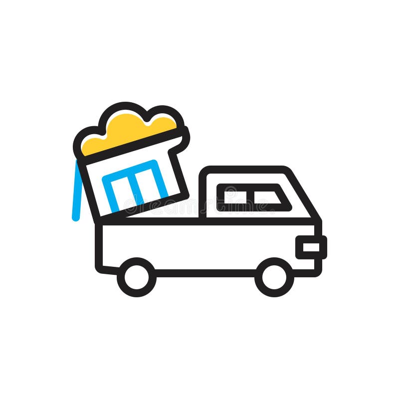 Multi Color Icon for Waste, Worthless and Truck Stock Illustration ...