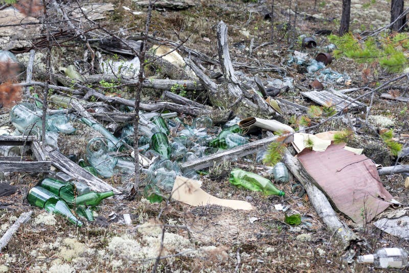 Waste Life. Garbage Thrown Out on the Nature. Stock Photo - Image of ...