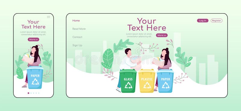 Garbage Collection Flat Vector Brochure Template Stock Vector ... Garbage Collection Flat Vector Brochure Template Stock Vector ...