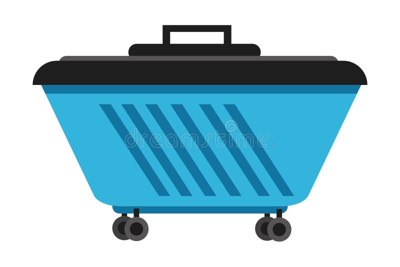 Waste Management in Blue Bin Stock Vector - Illustration of design ...