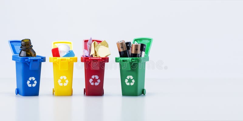 Plastic Containers for Garbage of Different Types with Copy Space ...