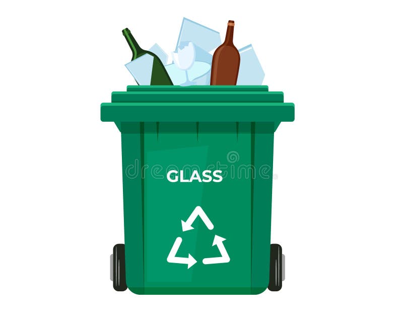 Waste Management - Glass Recycle Bins - Icon Stock Illustration ...
