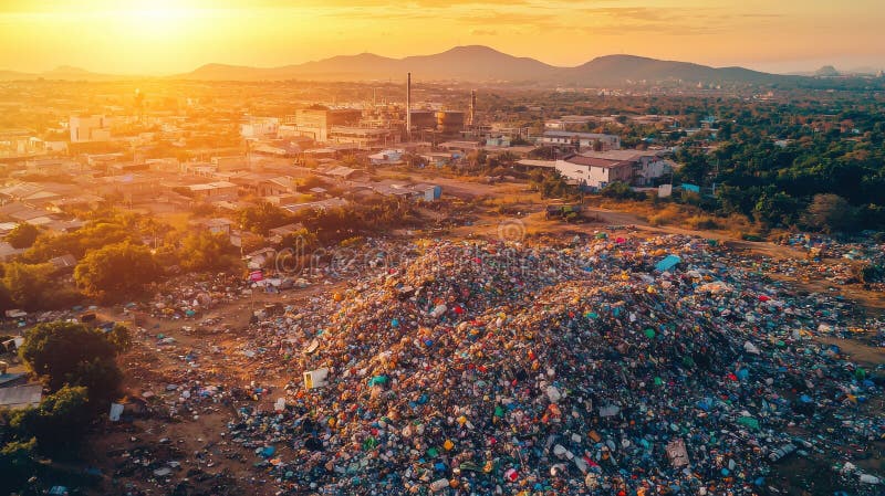 Waste Management Infrastructure is Connected To a Recycling Plant ...