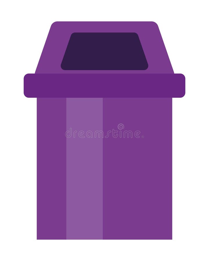 Waste Management in Purple Bin Stock Vector - Illustration of clean ...