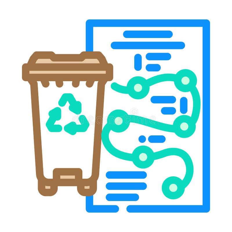 Waste Management Waste Sorting Color Icon Vector Illustration Stock ...